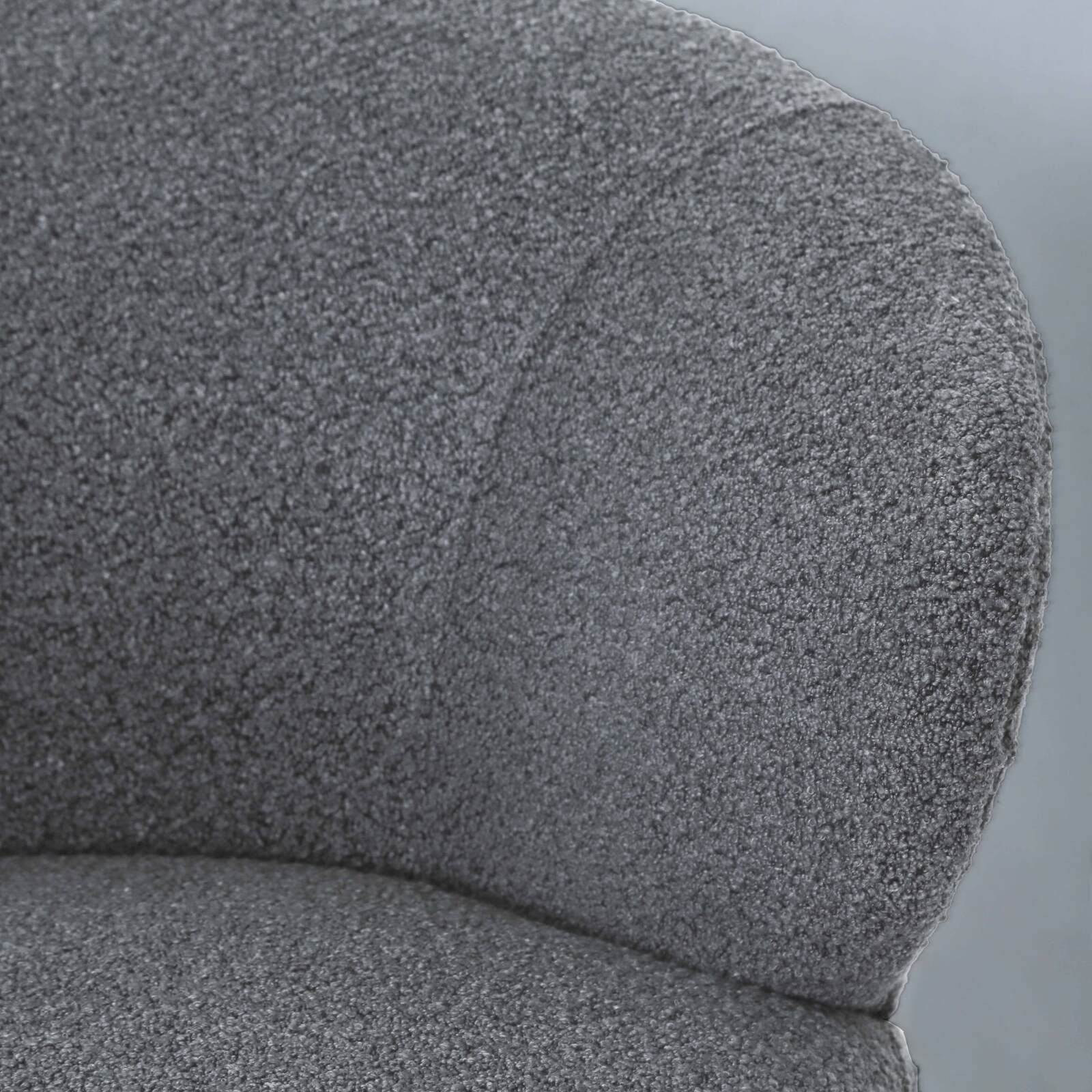 Sillón acogedor de bucle y madera FSC giratorio gris | Oviala