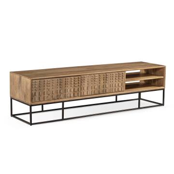 Mueble TV melamina 160 cm | Oviala